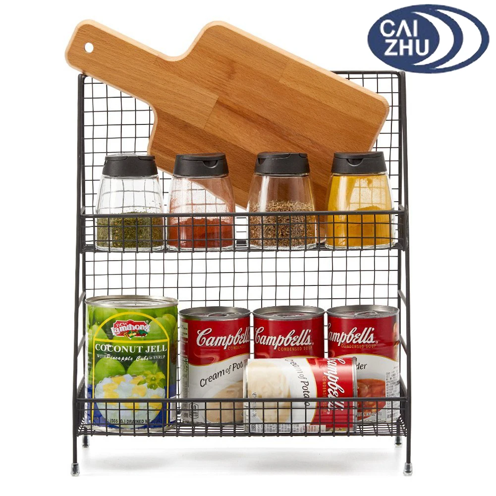 2-tier Organizer Rack Wire Basket Storage Container Countertop Shelf ...