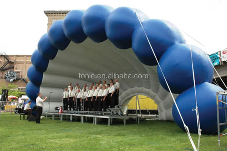 Custom Outdoor Acoustical Inflatable Sea Shell Stage Cover