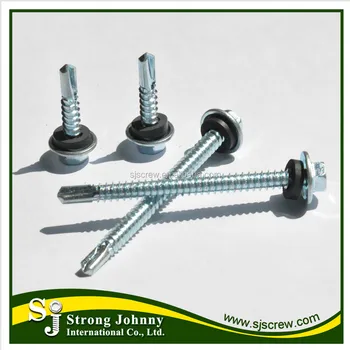 Self Drilling Waterproof Screw With Rubber Washer - Buy Waterproof ...