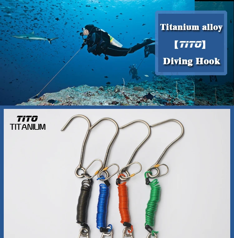 Tito Titanium Scuba Diving Titanium Alloy Diving Hook Reef Drift Hook ...