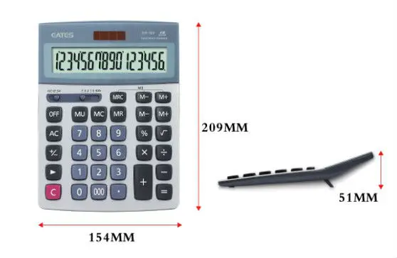 16 Digits Dual Power Big Display Desktop Calculator for Business Use ...