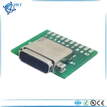 Diy Usb 3.1 Type C Connector 24 Pins Female Socket Receptacle Adapter ...