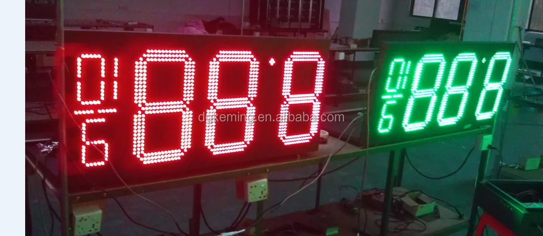 Red 12'' outdoor 7 segment led display 8.889/10 gas station led price ...