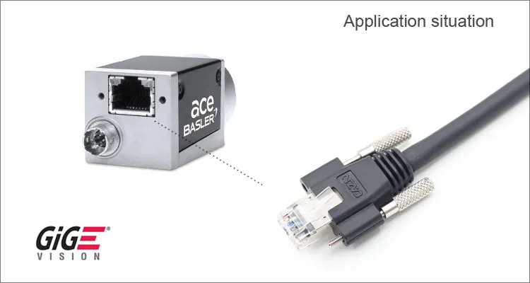 Gige Protocol Industrial Camera Plug Rj45 With Fixed Ear Connector Drag Chain Line Cat5e Network ...