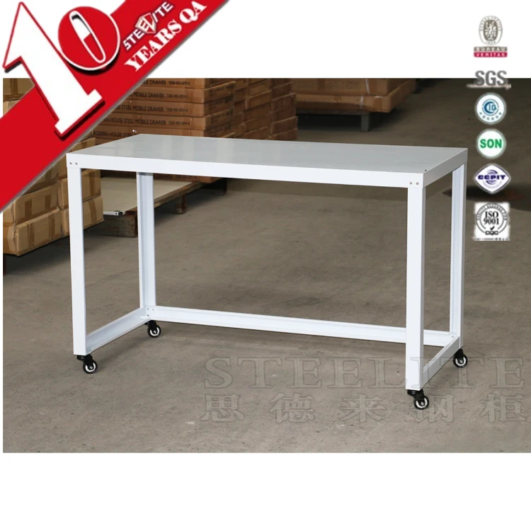 Portable Computer Table Steel Tubes Laptop Stand Pc Desk With Casters ...