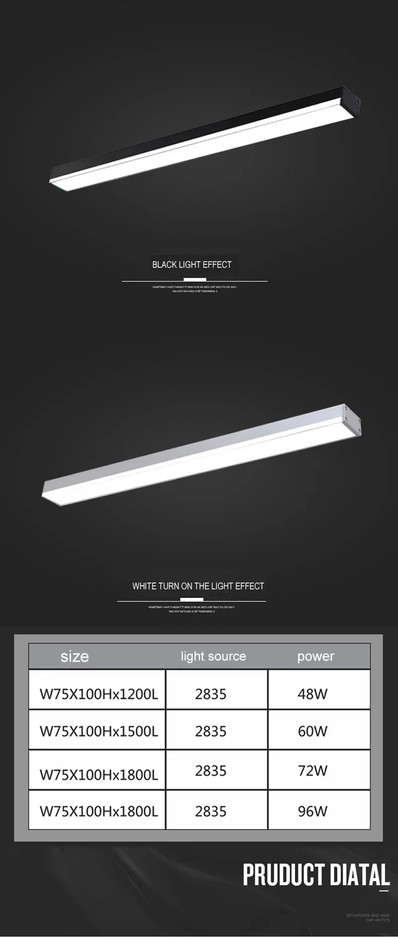 4ft Etl 36w 60w Led Linear Light Recessed Installation 3000k Linear Light - Buy 4ft Etl 36w 60w ...