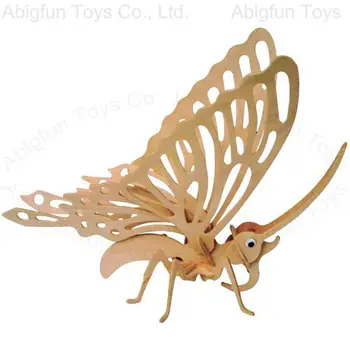 Butterfly 3d Wooden Jigsaw Puzzle,Woodcraft Insect Construction ...