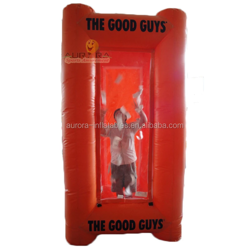 New Style Inflatable Cube Cash Money Catching Grab Machine Booth Money ...