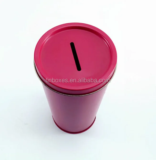 Hot Sale Metal Round Money Tin Can Coin Bank Piggy Bank