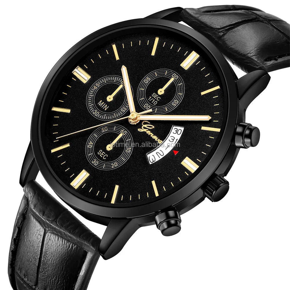 Quartz Stainless Steel Back Geneva Platinum Watch Japan Movt