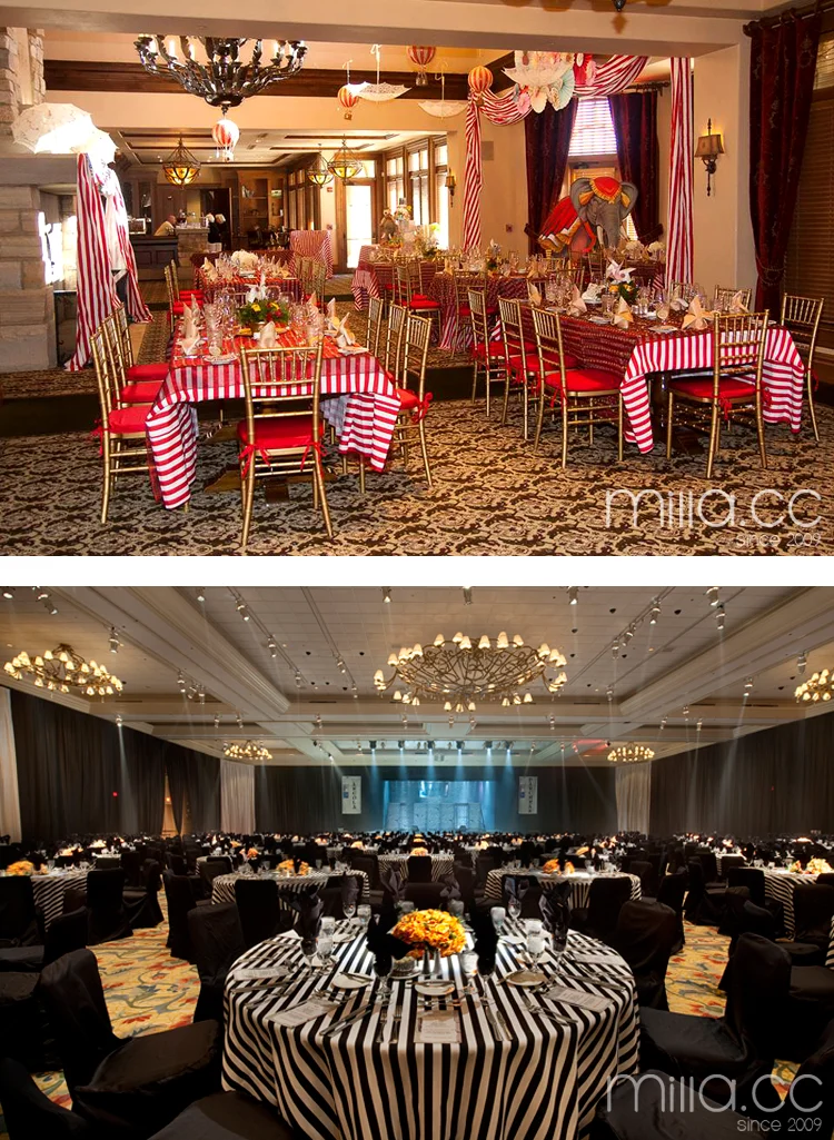 Elegant Black and White Stripe Table Linen for Parties