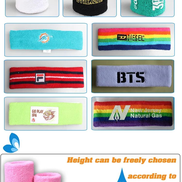Wholesale Wristband - Cheap Custom Sports Sweatband Cotton