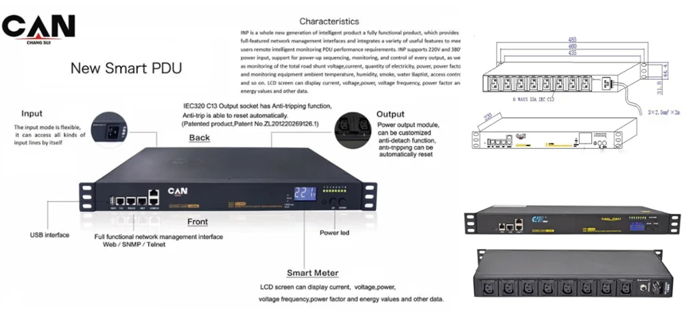 Can Ip Metered Intelligent Pdu With Remote Control - Buy Intelligent ...
