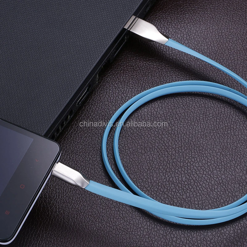 Newest Zinc Alloy Cable Metal Head Usb Charge Flat Cable 3d Zinc Alloy ...