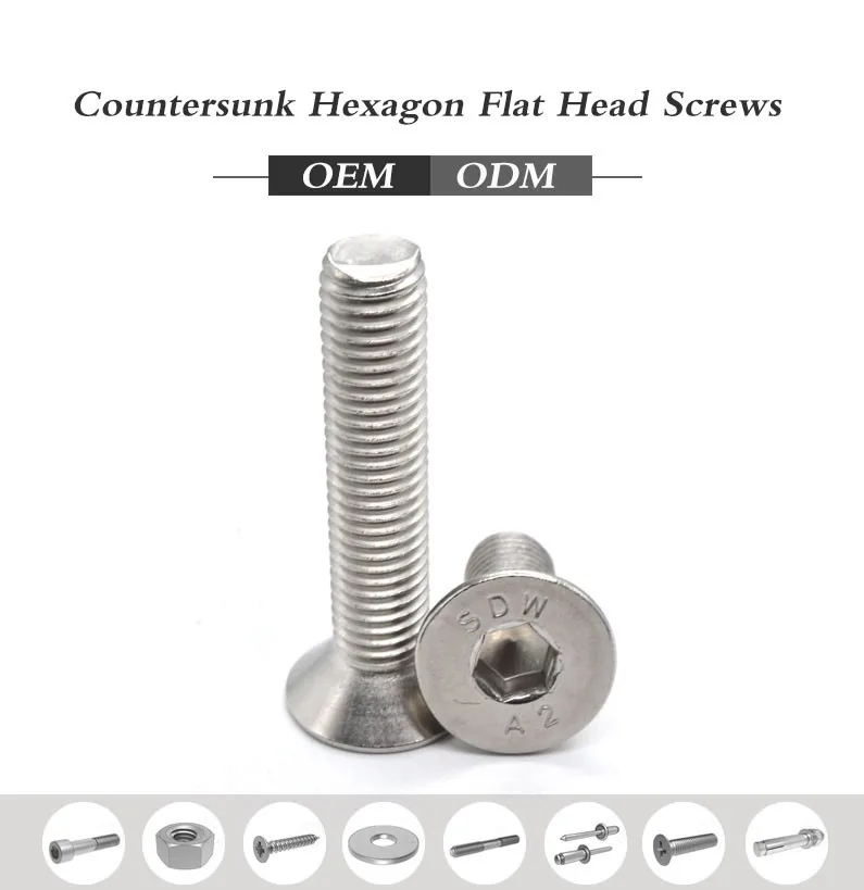 Din 7991 Hexagon Socket Countersunk Flat Head Cap Bolt Sus304 - Buy ...