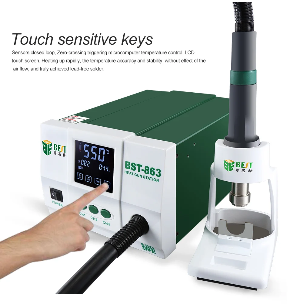 BST-863 High Power 1200W Digital Touch Screen BGA Solder Station