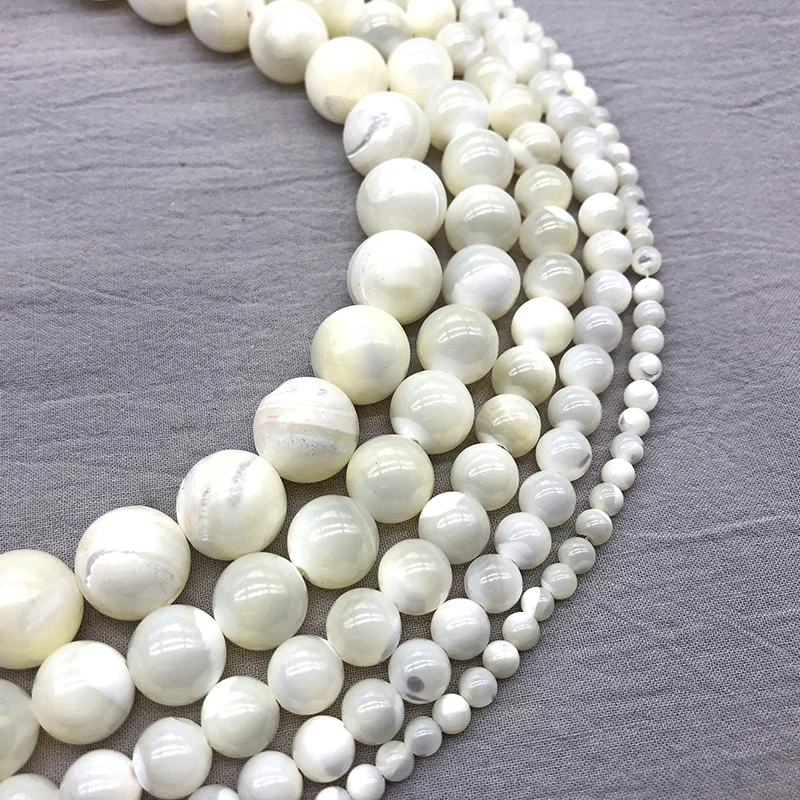 High Quality Natural Mother Of Pearl Sea Shell Round Beads For Jewelry ...