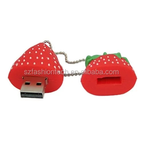 Pvc Strawberry Shaped Usb Flash Drive Colorful Fruit Usb Memory Stick ...