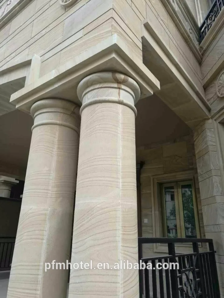 PFM Entrance Gate Round Pillar Designs - Marble Stone Columns
