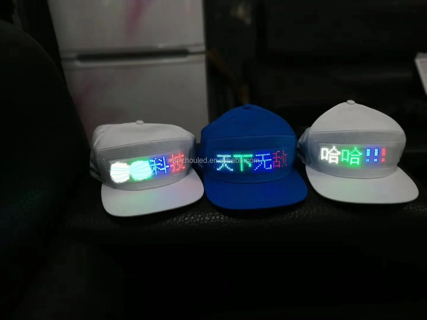 Rgb Color Programmable Led Hat Glowing Display Screen Scrolling Sports ...