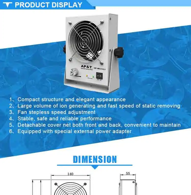 Anti-static Desktop Esd Ionizer Electric Fan Sp-ac-dc2451 - Buy Esd ...