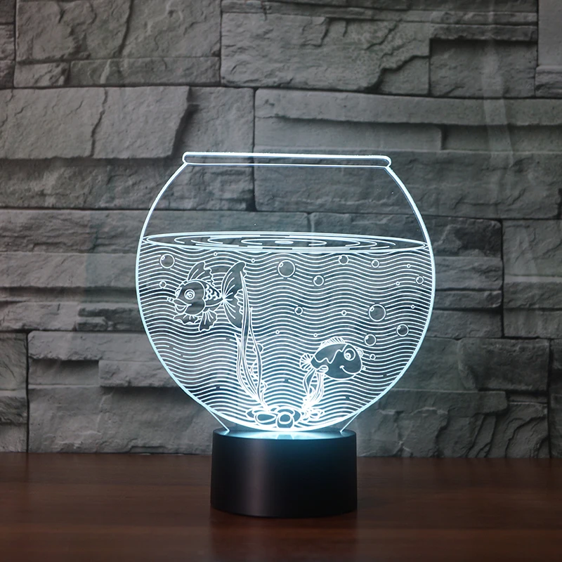 Fish Tank Touch Table Lamp 7 Colors Changing Lights 3d Led Light Drop ...