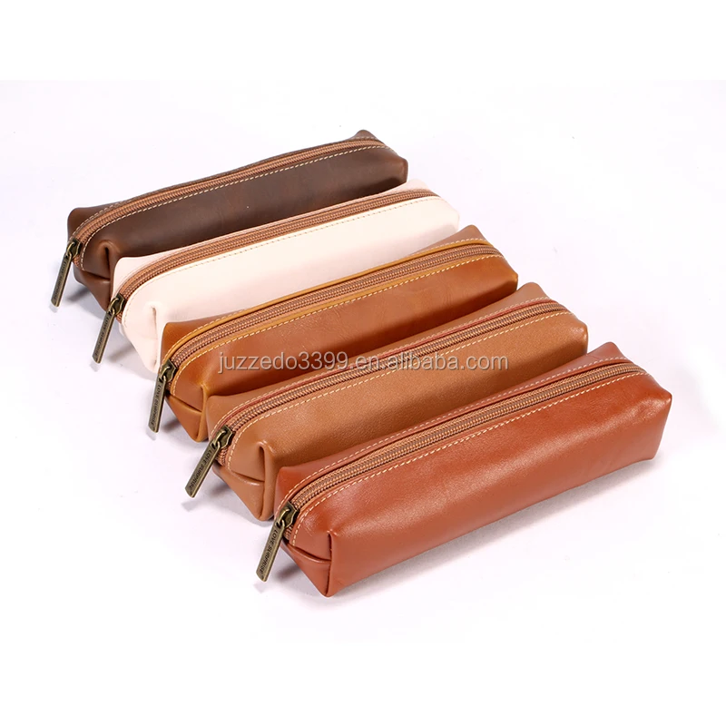Retro Custom Real Leather Pencil Case/cowhide Leather Pen Pouch/genuine ...