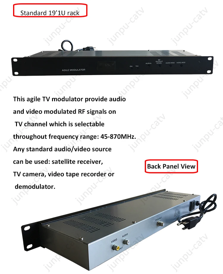 Junpu Headend CATV Analog 16 Channel RF Agile Modulator