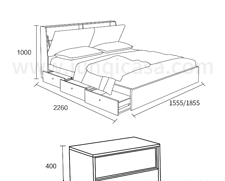 Modern Style Multifunction Mdf Bed Designs Bedroom Furniture King Size ...