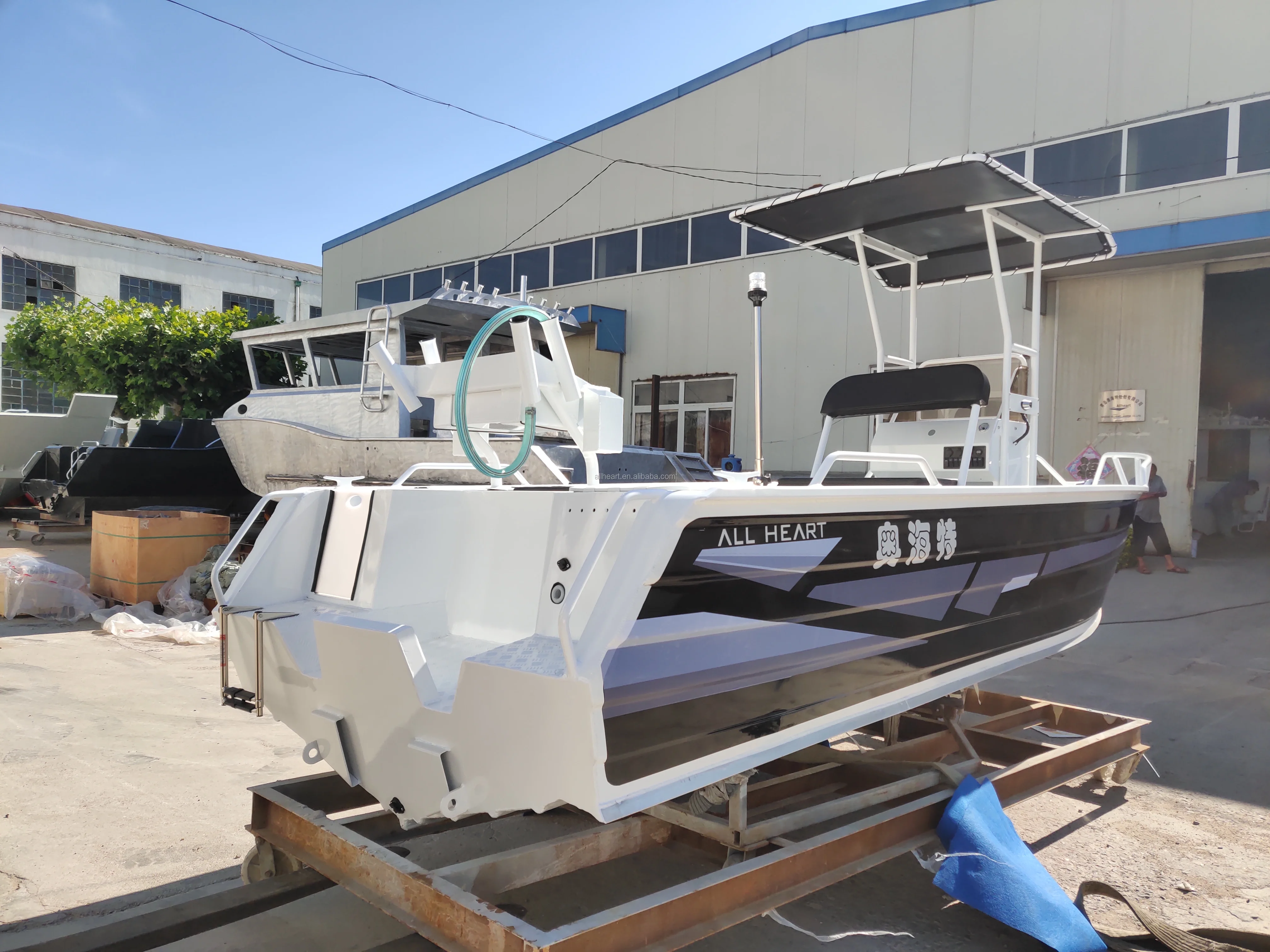 16ft Center Console With Bimini Canopy Aluminum Pressed Hull Fishing ...