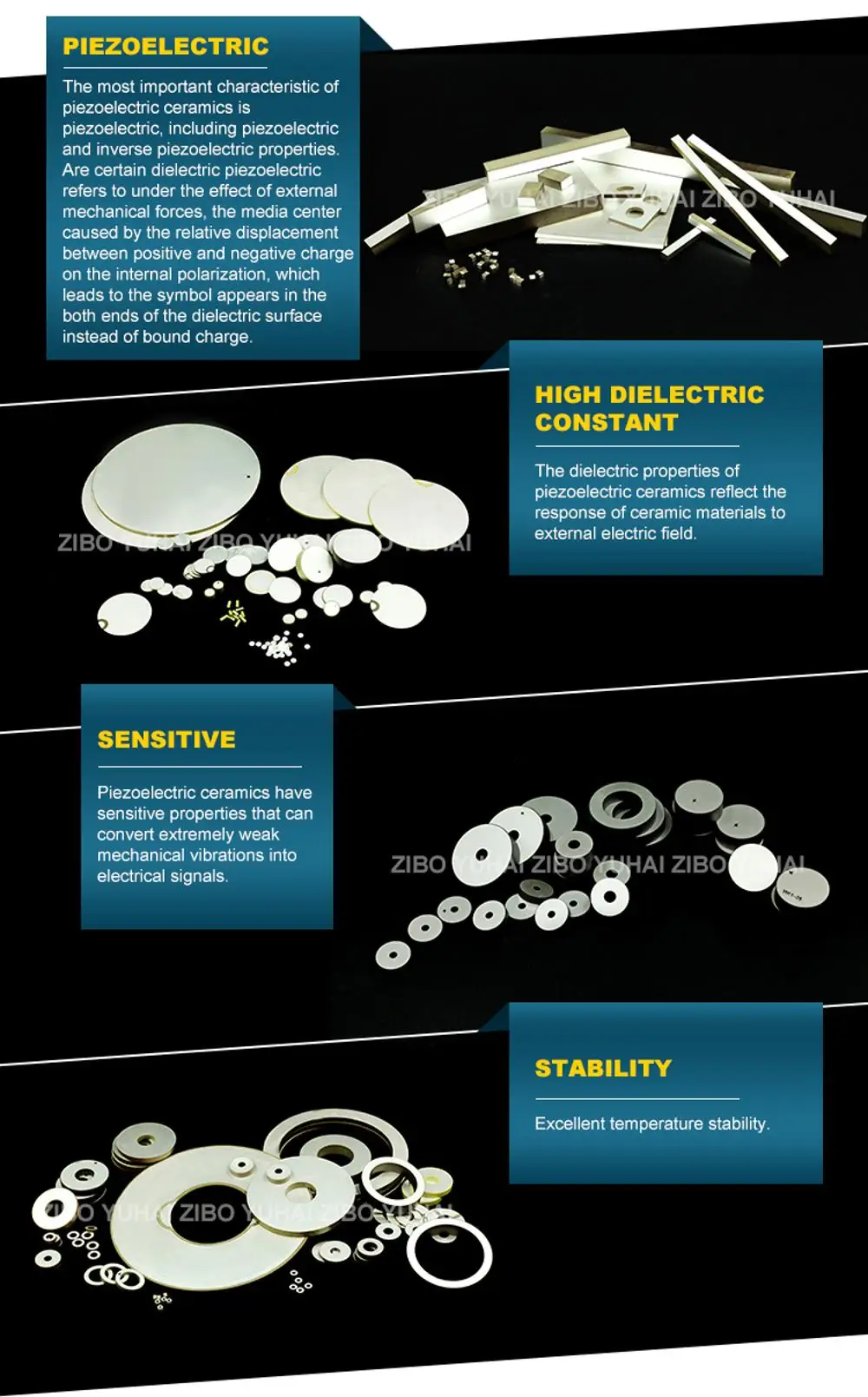 Piezoelectric Materials 200KHZ - High Durability Ceramic