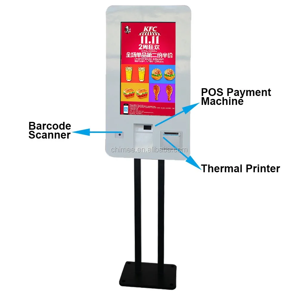 27inch Self Service Ordering Payment Kiosk / Bill Payment Kiosk / Card ...