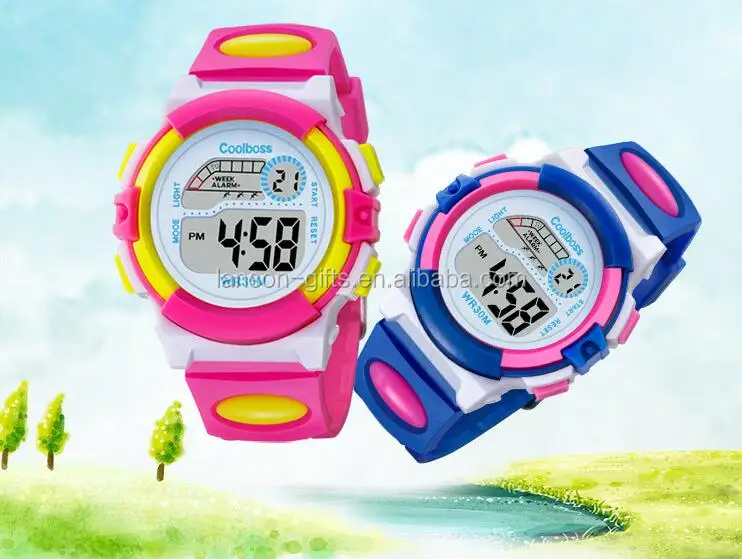 Factory Supply Sports Digital Girls Watches Led Water Resistant 30M ...