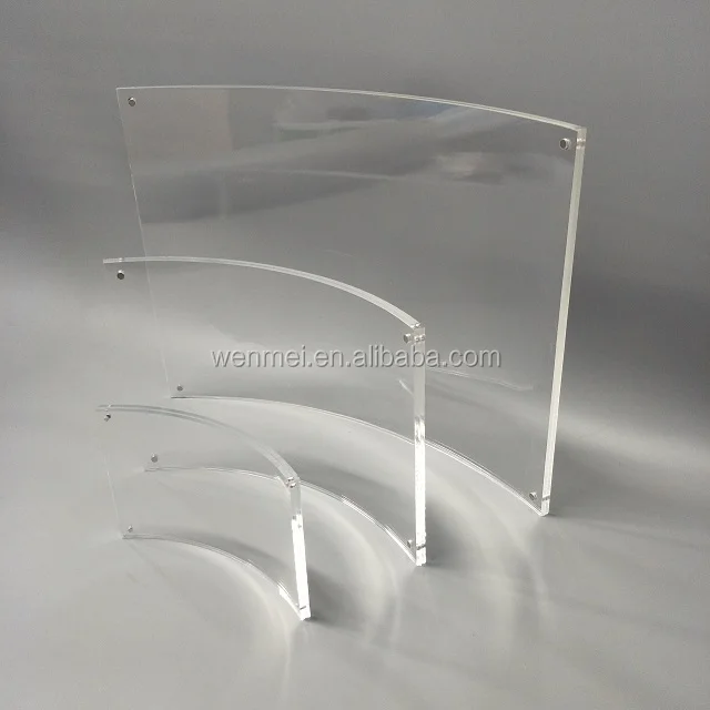 High Polished Acrylic Curved Picture Photo Frame 4 X 6