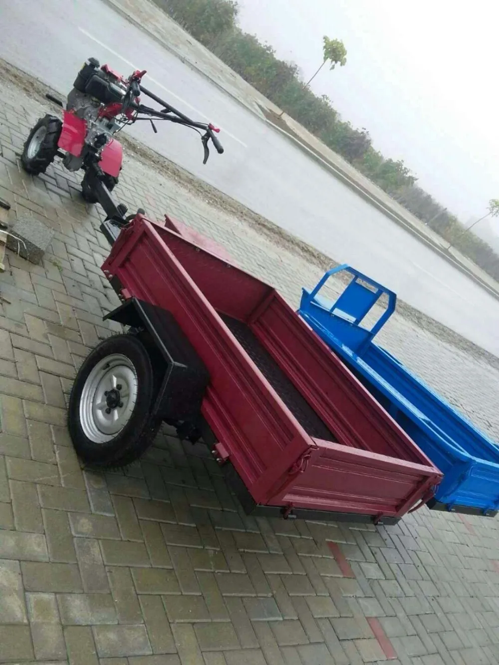 Mini Agriculture Hand Walking Tractor Trailer - High Productivity