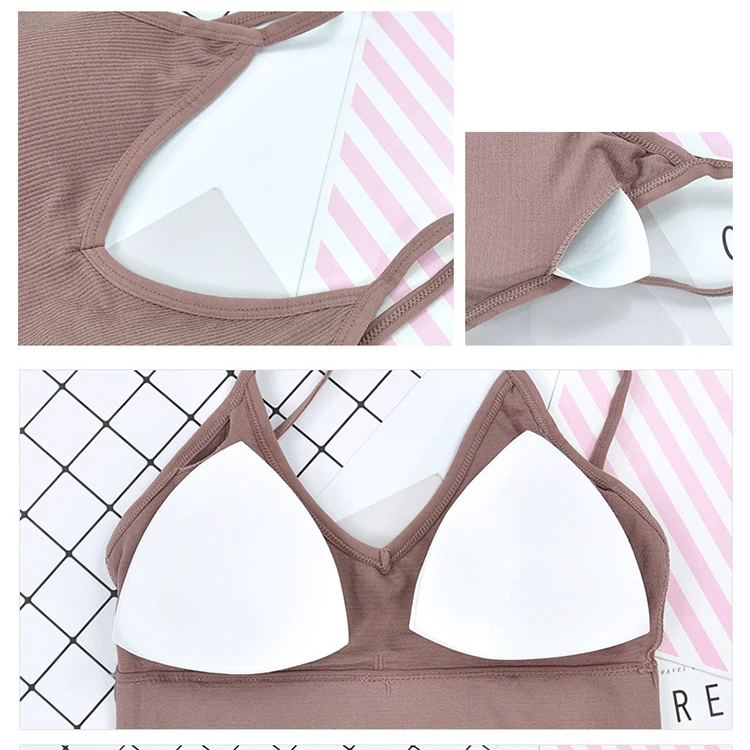 Backless 6 Colors Large U Shape Beauty Back Vest Bra Ribbed Design ...