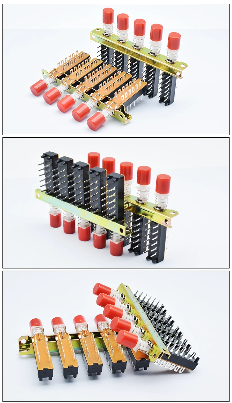 Interlock Push Button Switch Piano Type - 12 Pin 5 Row