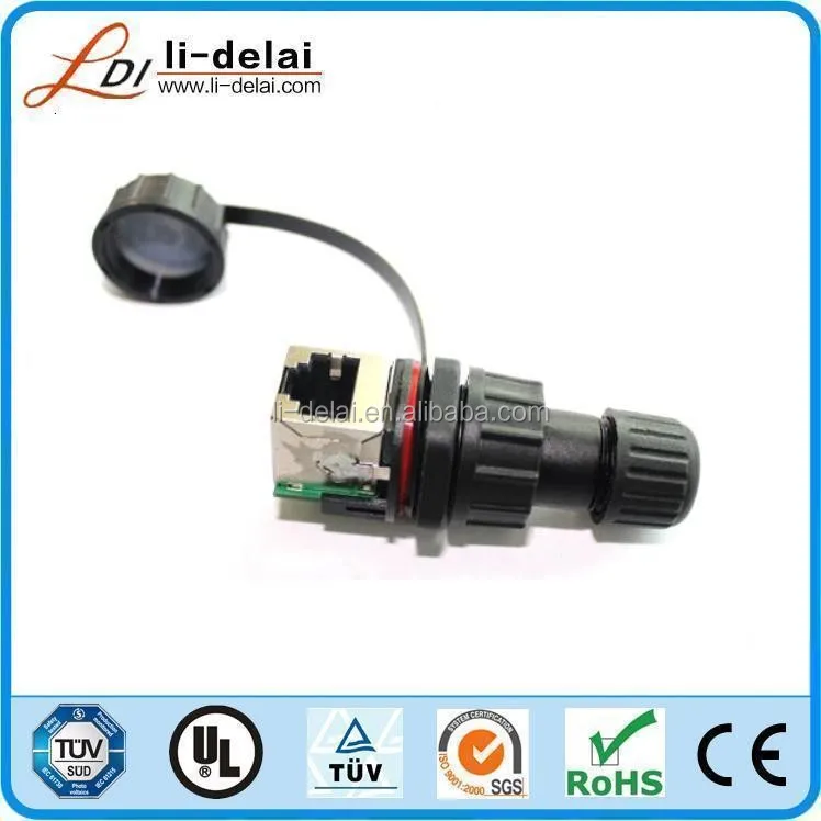 Front Panel Mount Rj45 Socket With Cable Waterproof Connector - Buy ...