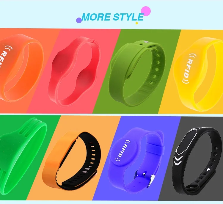 Pulsera de silicona rfid pasiva ajustable personalizada, nfc, de goma ...
