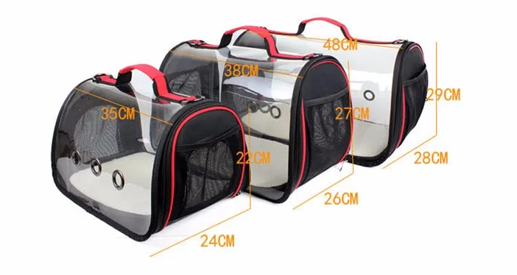 3 Size Lightweight Foldable See Through Cat Bag Transparent Pvc Dog ...