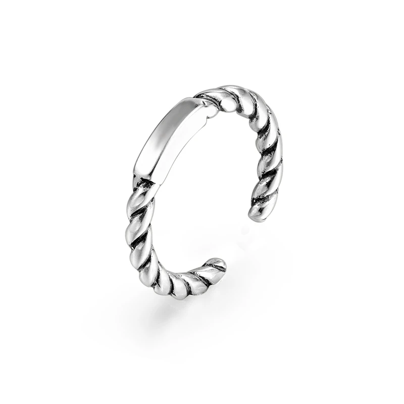 Women Jewelry S925 Pure Sterling Silver Ring Simple Retro Thai Silver ...