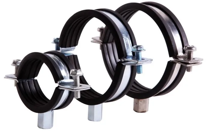 Heavy duty 3 inch steel pipe clamp with rubber ring Products from ...