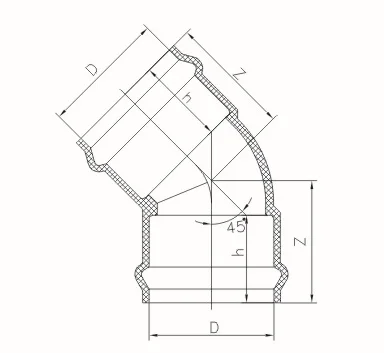 Upvc Pvc Plastic Pipe Fitting 45 Degree Elbow Dimensions With Rubber ...