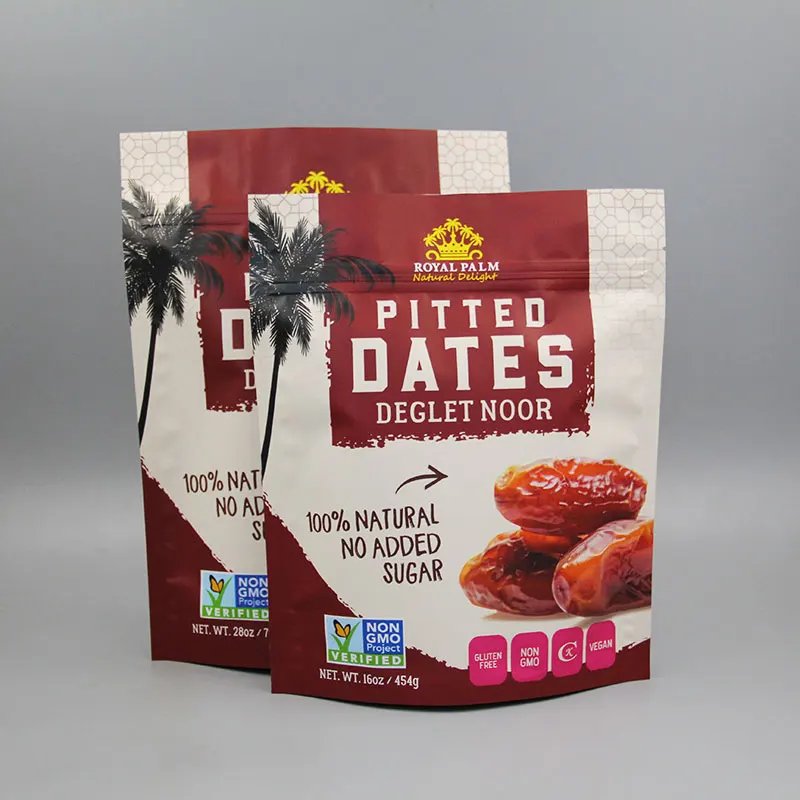 Pitted Date Packing Bag/stand Up Doy Pack Zip Lock Pouches For 16oz ...