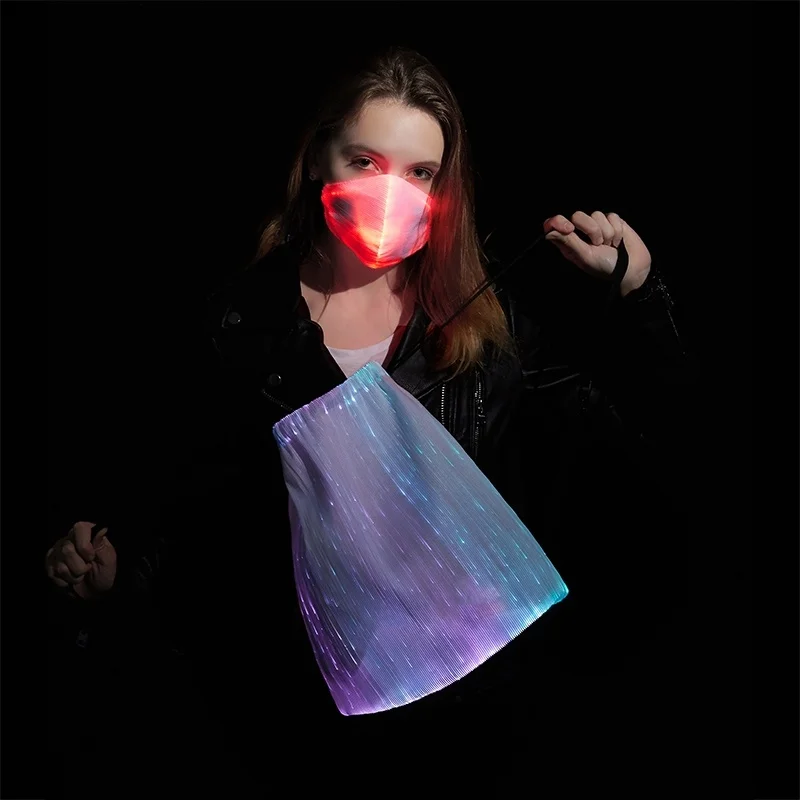 Unisex Flashing Drawstring Bag Led Light Up Backpack Glowing Lights Bag ...