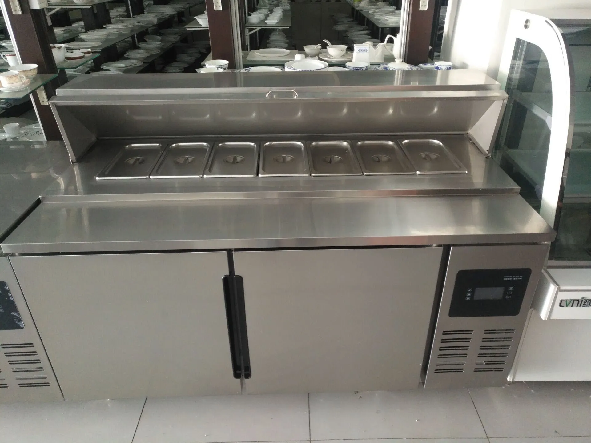 Stainless Steel Refrigerated Salad Bar Counter - Buy Refrigerated Salad ...