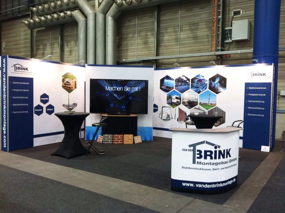 Portable Exhibition Booth Wall Banner Stand Straight Backdrop Tension ...