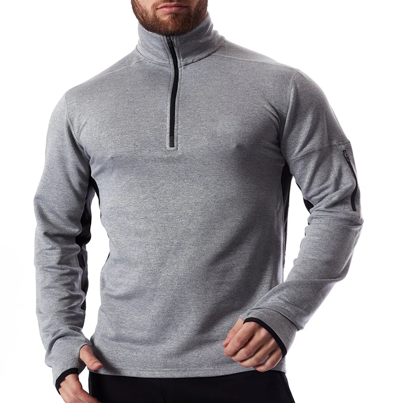 Custom Design Long Sleeve Zipper Sport Wear For Mens With Side Pocket ...