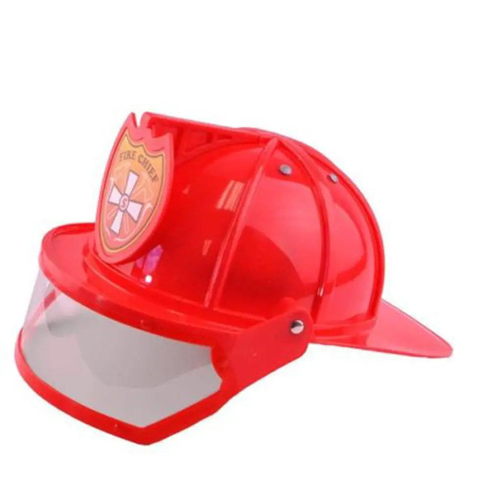 Kids Children's Plastic Red Fireman Firefighter Fire Truck Chief Helmet ...