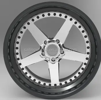Black Outer Lip And White Disk For 3 Pieces Forged Wheels With 17/18 ...